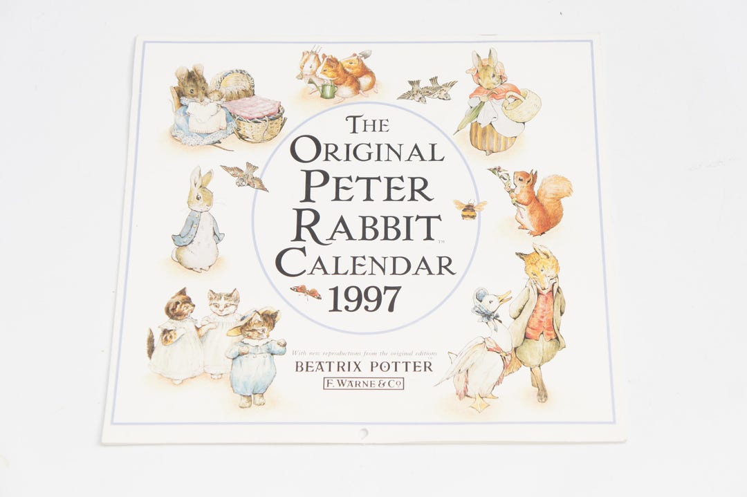 Vintage 90s Original Peter Rabbit Beatrix Potter Calendar Collectible ...