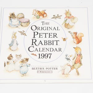 Vintage 90s Original Peter Rabbit Beatrix Potter Calendar Collectible ...