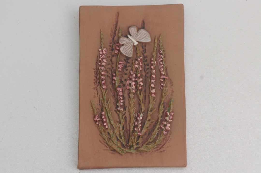 Vintage Swedish Signed Ceramic Wall Hanging With Heather by Jie ...