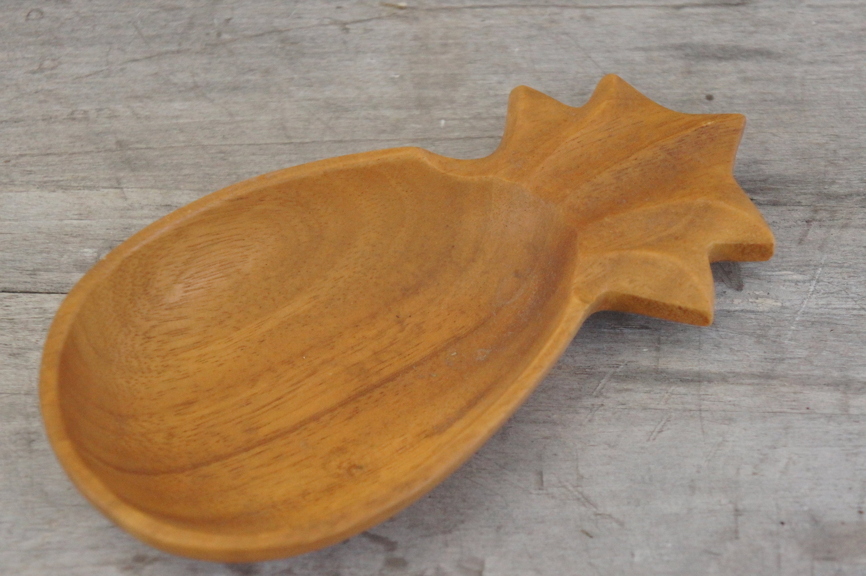 Vintage 60s-70s Monkey Pod Wood Pineapple Dish/trinket | Etsy