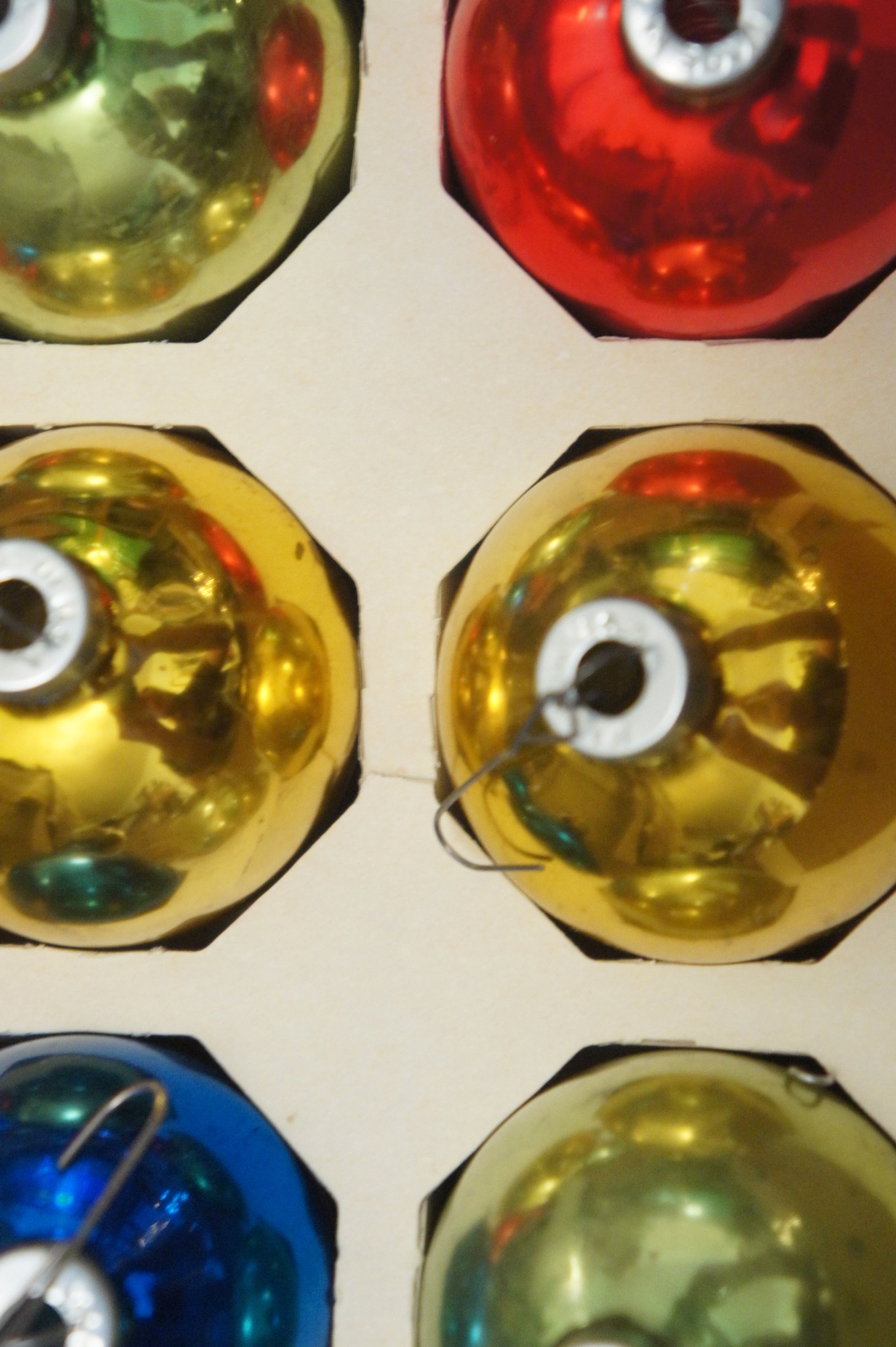 Vintage Box of Mercury Glass Balls Christmas Ornaments by Coby Retro ...