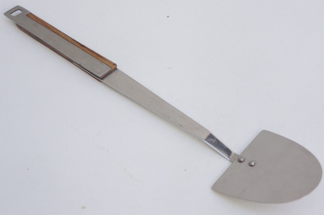 Vintage 60s Japanese Teak Wood and Stainless Steel Spatula Gadget ...