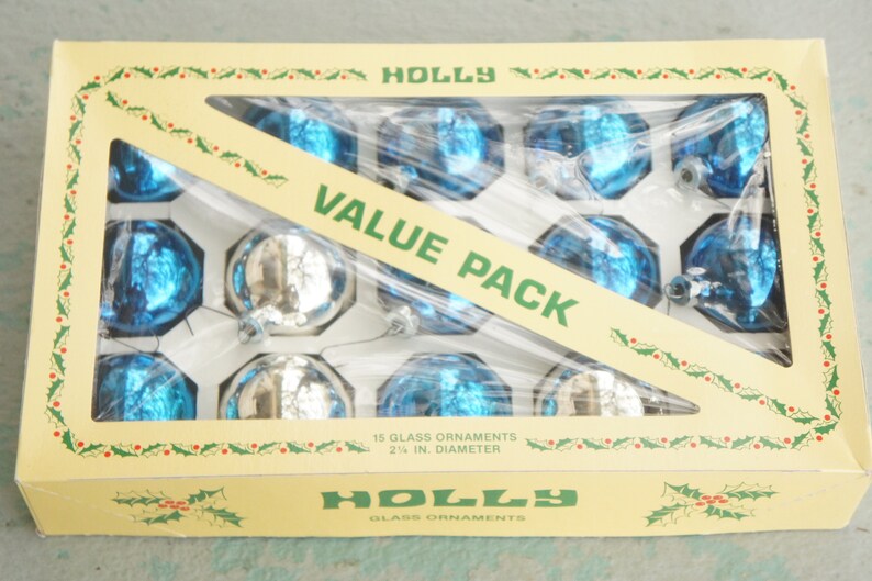 Vintage Box of Mercury Glass Christmas Ornaments/retro/mid | Etsy