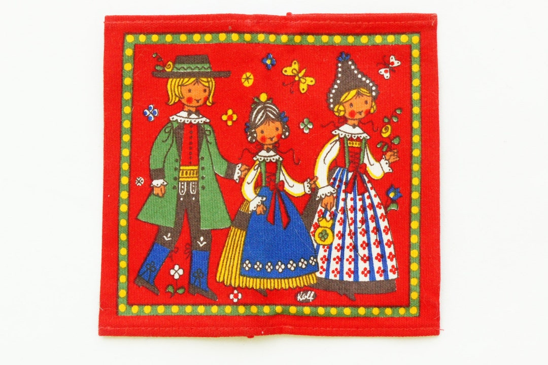 Vintage 60s-70s German Folk Dress Print Linen Cottagecore Farmhouse ...