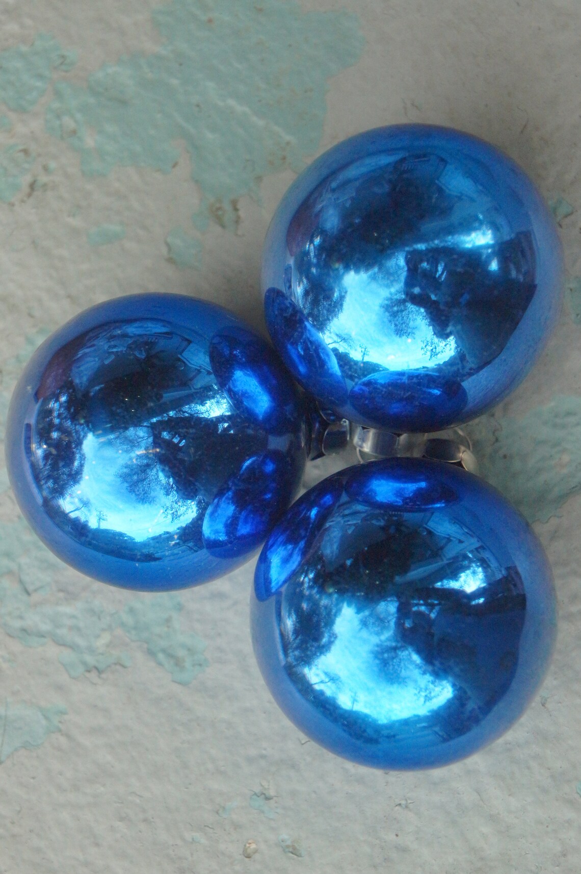 Vintage 60s Blue Mercury Glass Christmas Ornaments/Retro/Mid | Etsy