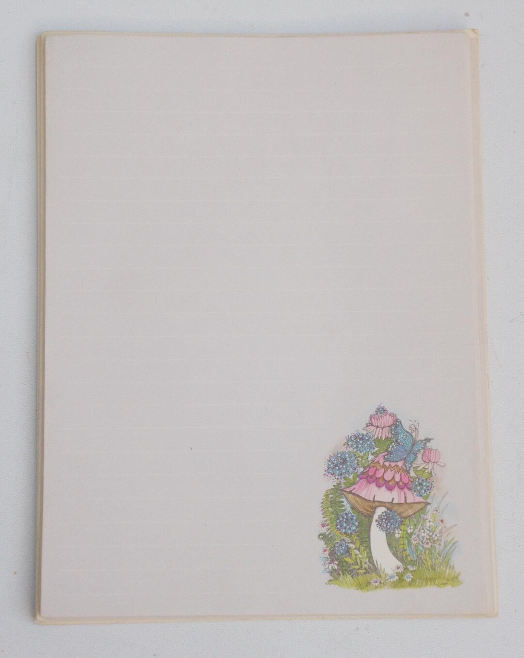 Vintage 70s Mushroom Print Stationary Writing Paper Retro Cottagecore ...