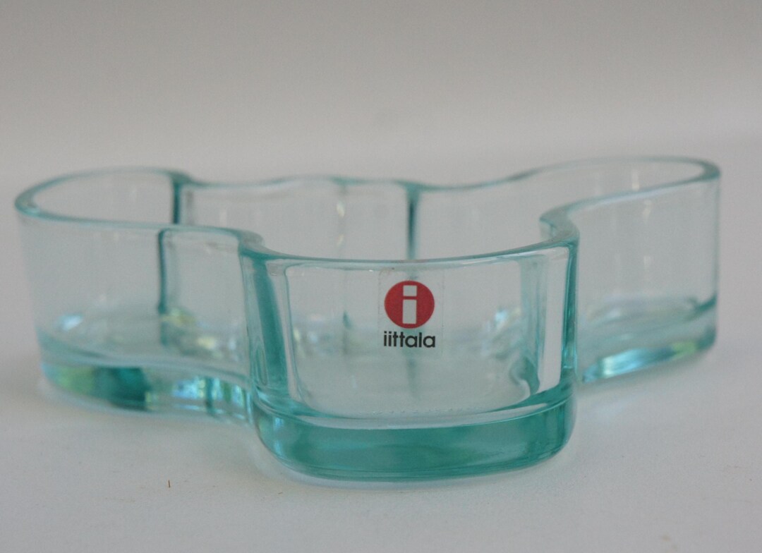 Vintage Iittala Finland Alvar Alto Art Glass Bowl Scandinavian Modern ...