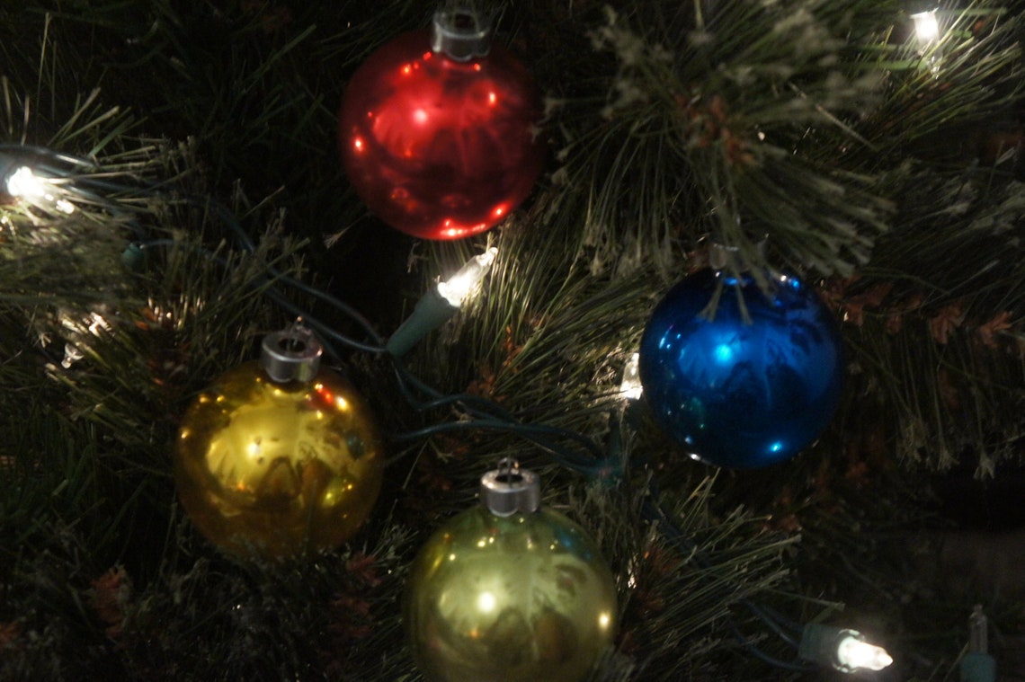 Vintage Box of Mercury Glass Balls Christmas Ornaments by Coby | Etsy