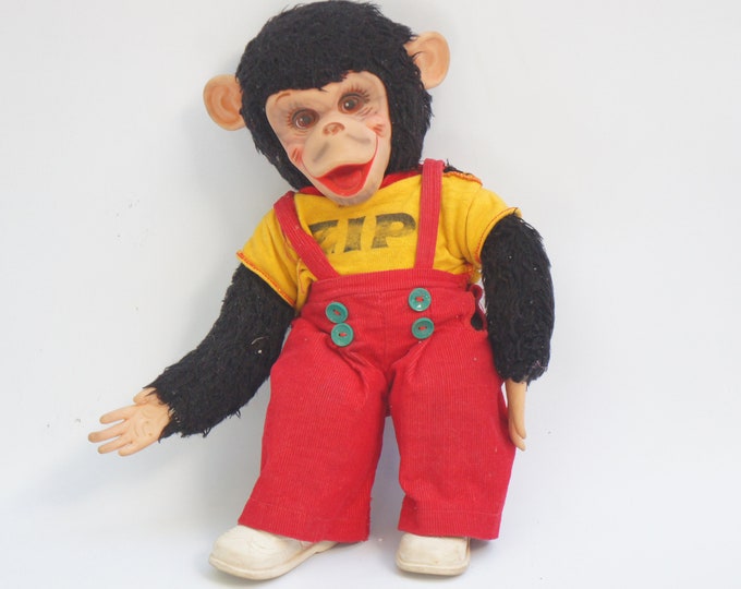 Vintage 50s-60s Rushton Rubber Face Monkey Stuffed Animal Toy ...