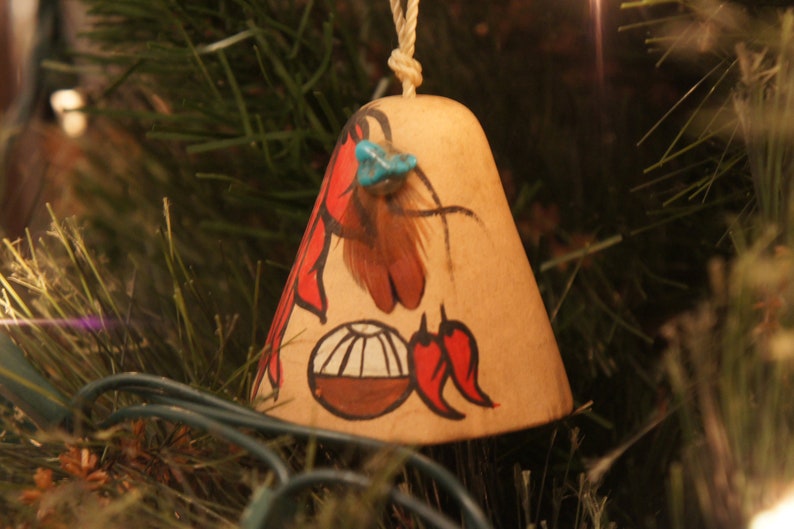 Vintage Native American Ceramic Bell With Turquoise | Etsy