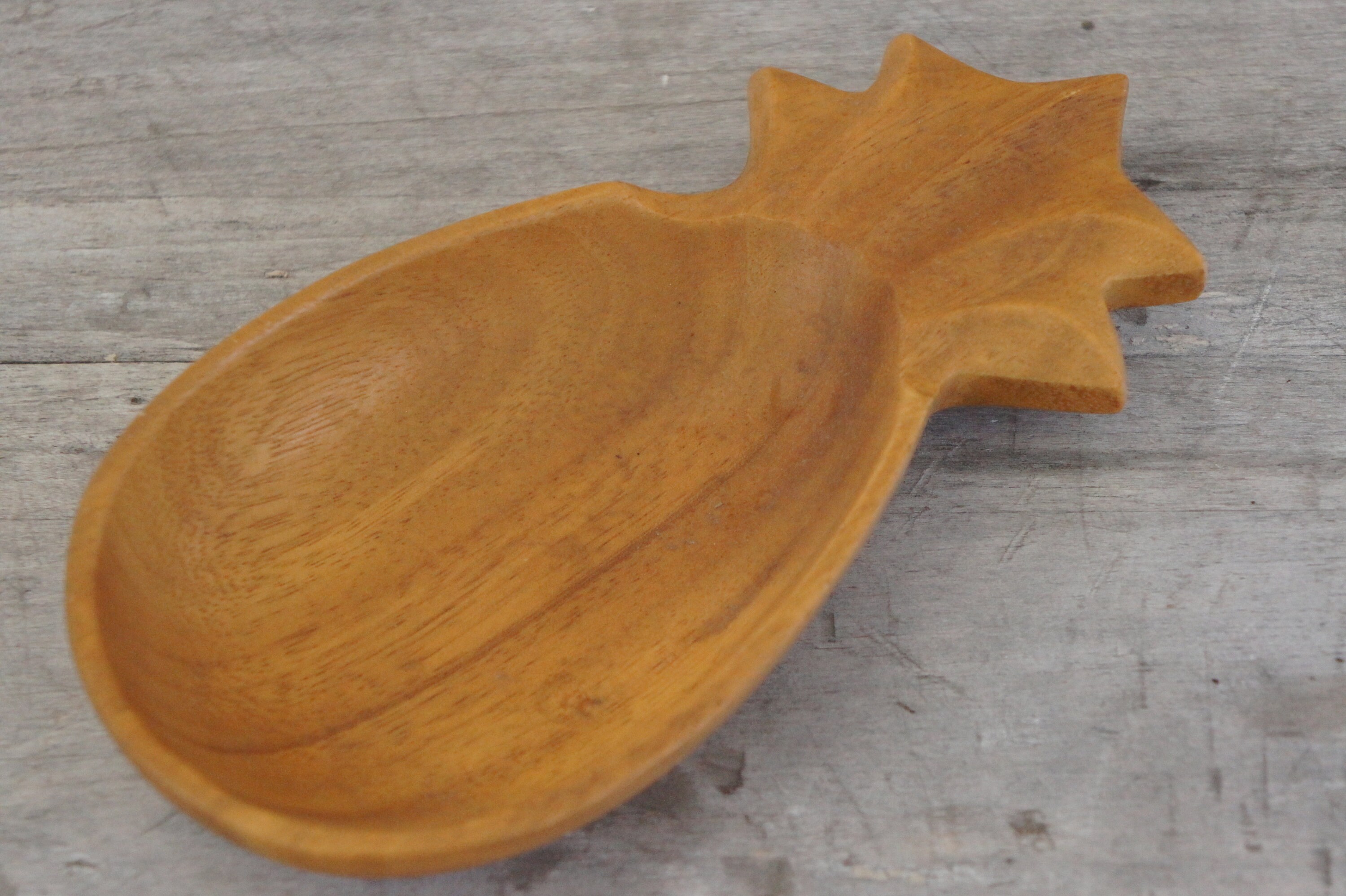 Vintage 60s-70s Monkey Pod Wood Pineapple Dish/trinket | Etsy