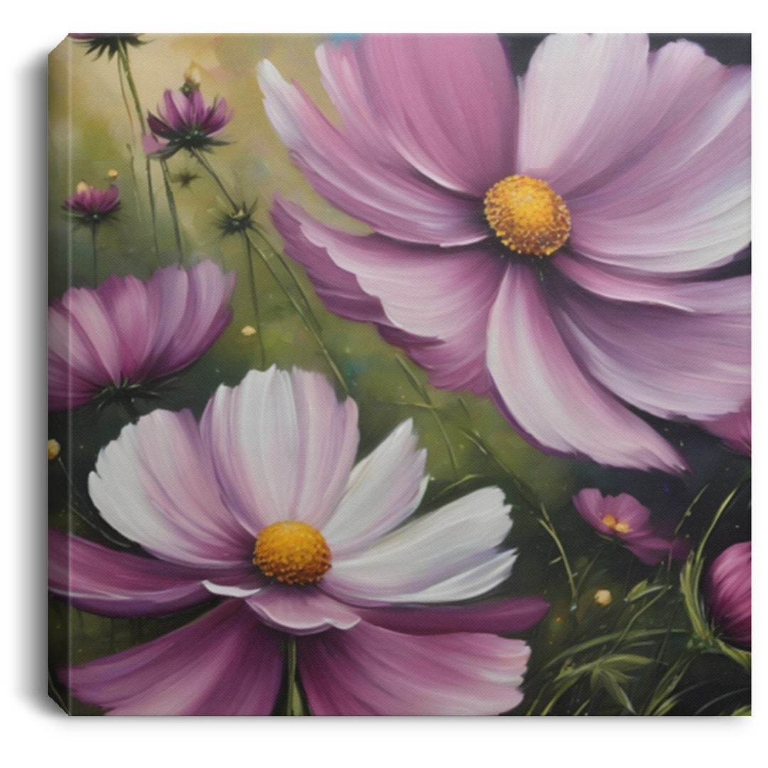October Birth Flower Cosmos Canvas Wall Art Print Wall Hanging Home ...