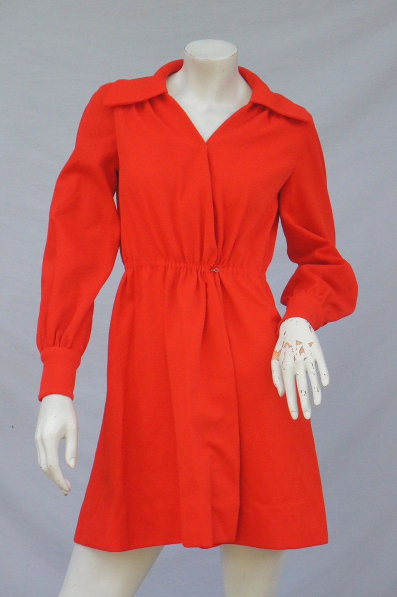 Vintage 70s Bright Red Duster/coat/dress/retro/mid Century - Etsy