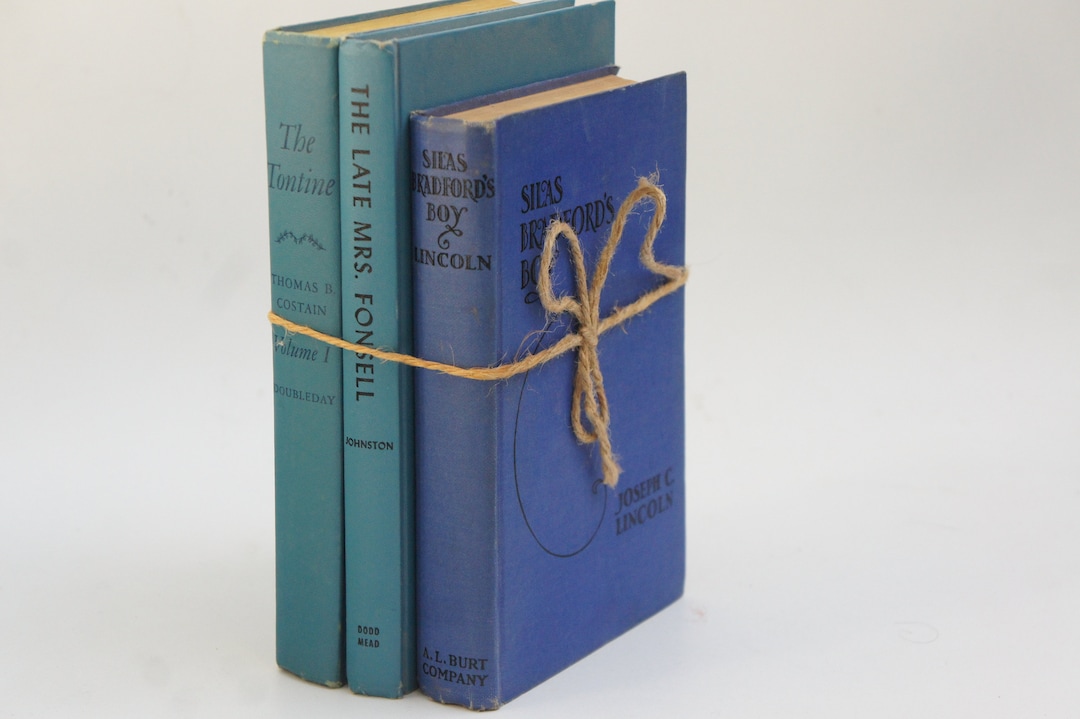 Vintage 20s-70s Stack of Blue Books Home Decor Collectibles Shabby Chic ...