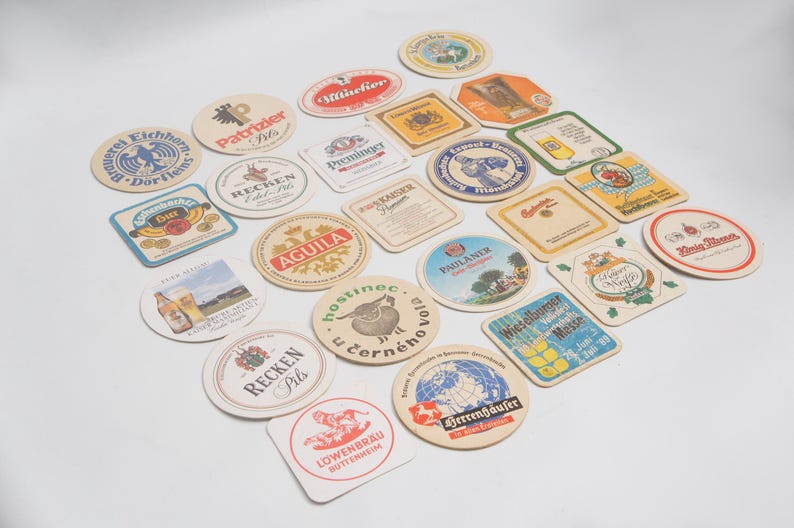 Vintage German Beer Coaster Collection Barware Souvenirs Home Decor Bar ...