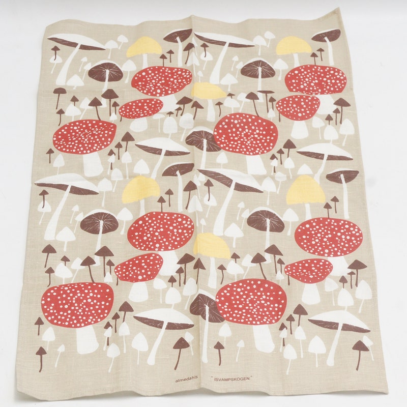 Mushroom Print Linen Fabric - Etsy