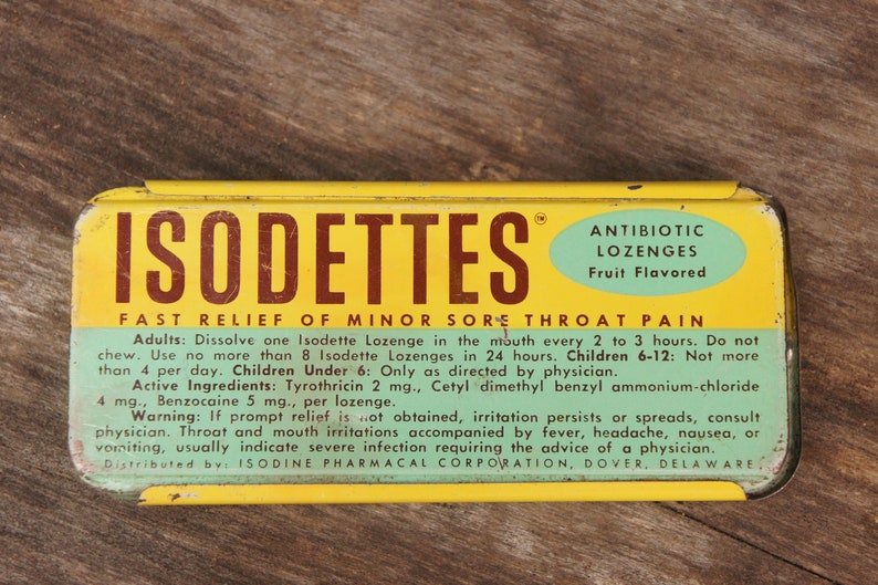 Vintage 60s Isodettes Lozenges Metal Tin - Etsy