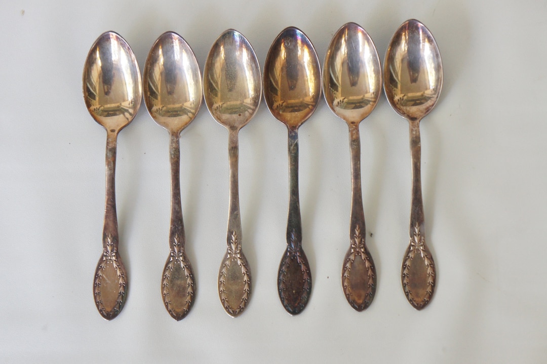 Vintage Silver Plated Teaspoon Set Flatware Silverware Cottagecore ...