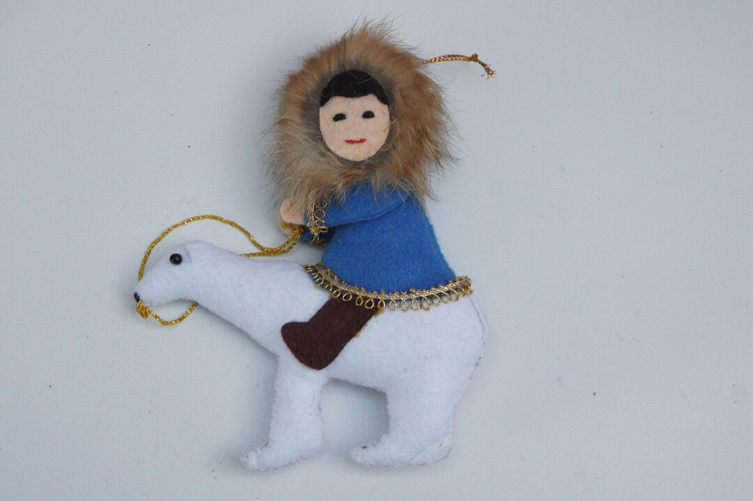 Vintage Eskimo Inuit Polar Bear Christmas Ornament Boho Retro Home ...