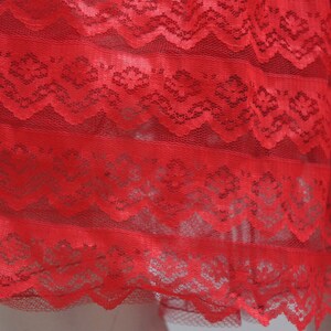 Vintage 50s-60s Red Lace Tulle Ruffle Petticoat/Lingerie | Etsy