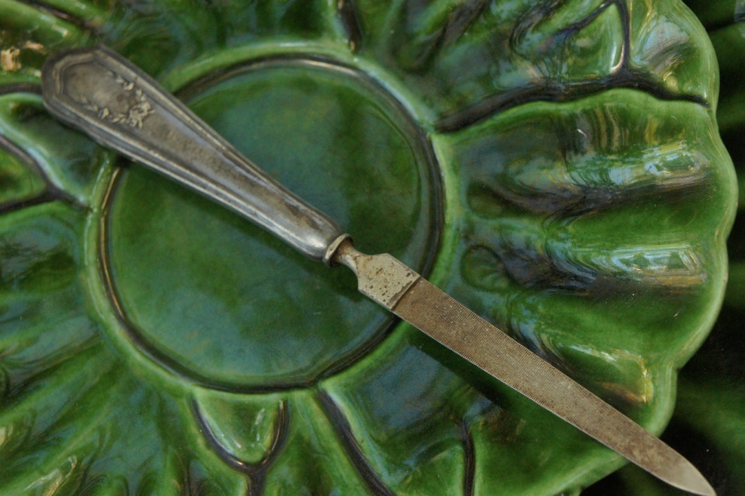 Vintage Antique Ornate Silver Plated Nail File Victorian Edwardian ...