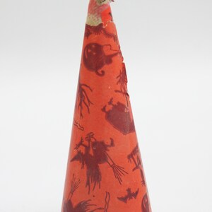 Vintage Antique Orange Halloween Cone With Witches Bats Cats and ...
