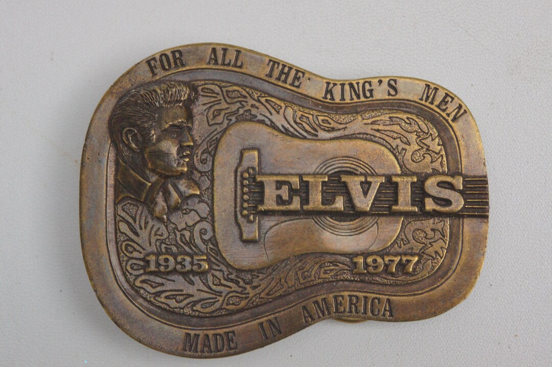 Vintage Elvis Presley Belt Buckle Guitar Shaped Buckle Collectible Gift ...