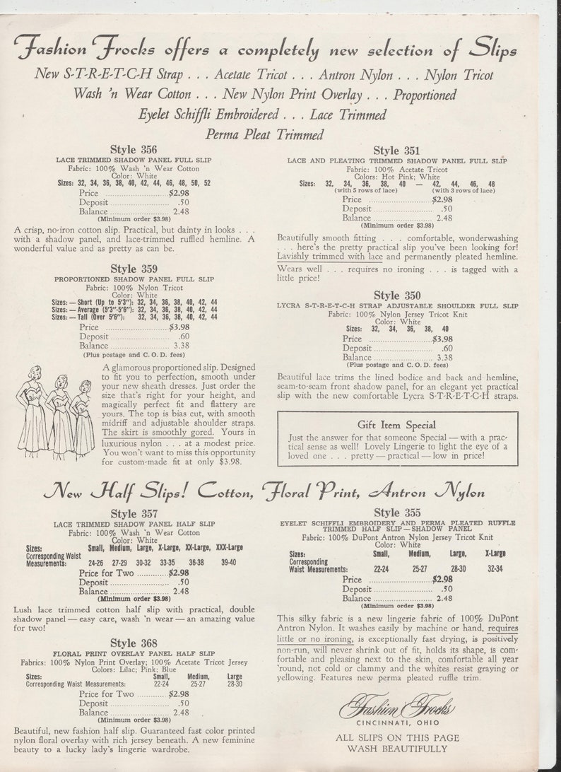 60s Fashion Frocks Salesman Sample Card Slips/dress - Etsy