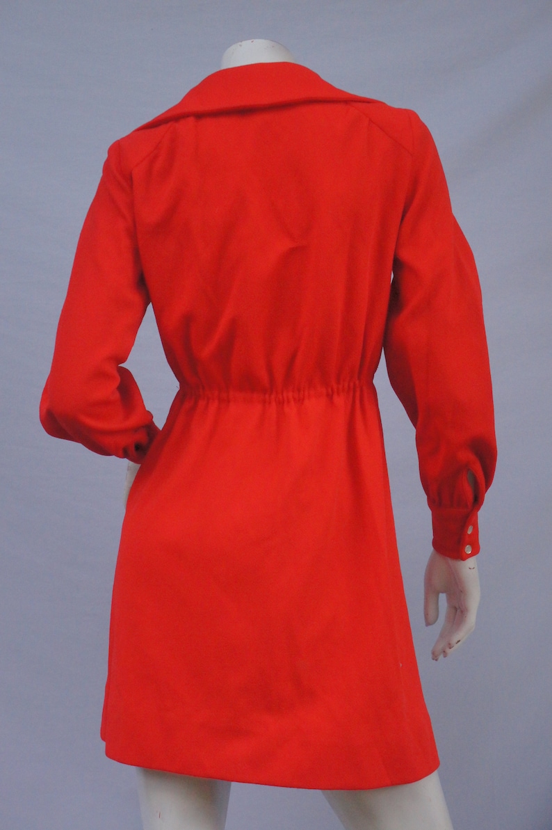 Vintage 70s Bright Red Duster/coat/dress/retro/mid Century - Etsy