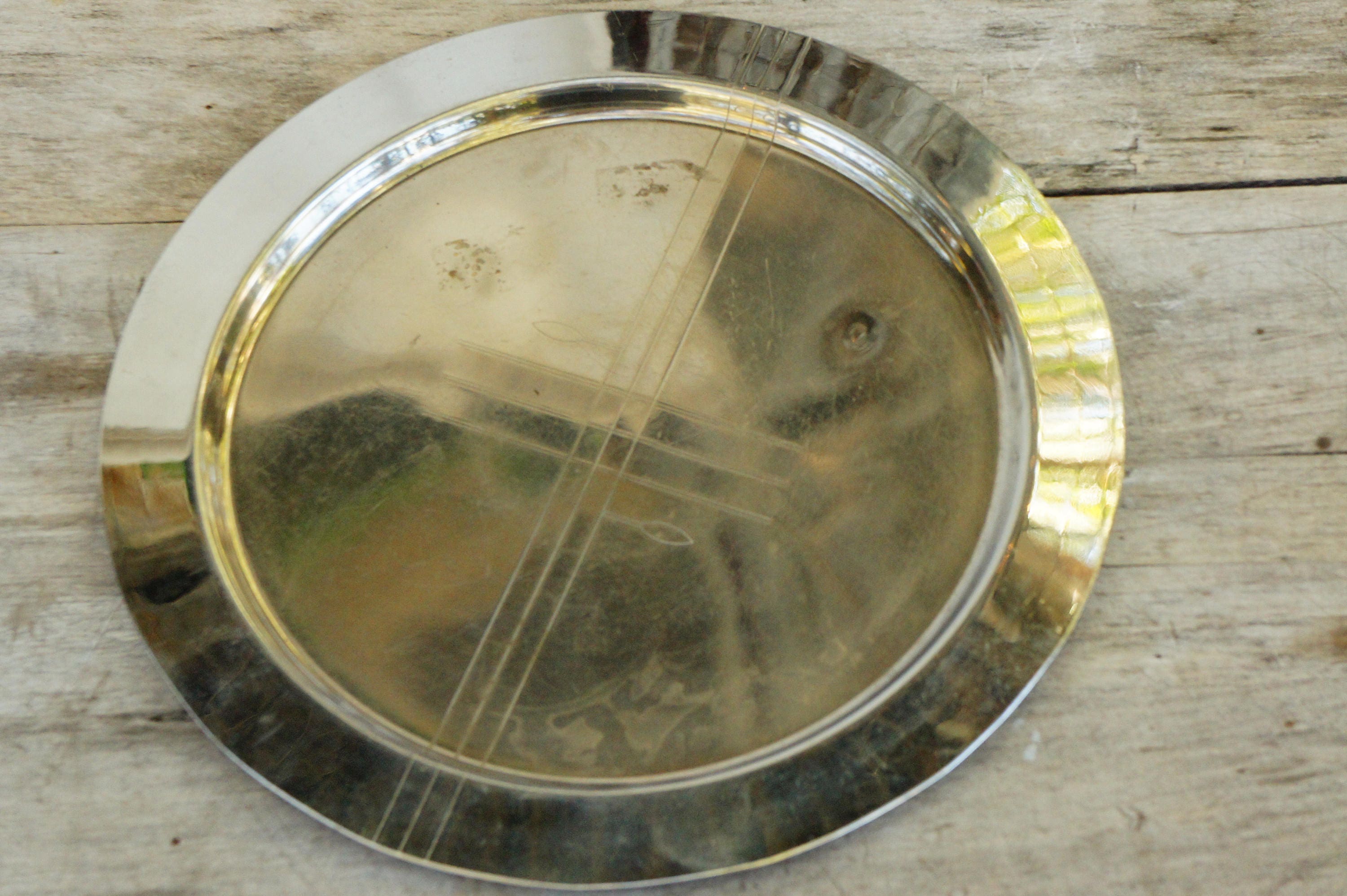 Vintage 30s-40s Art Deco Chrome Plated Round | Etsy