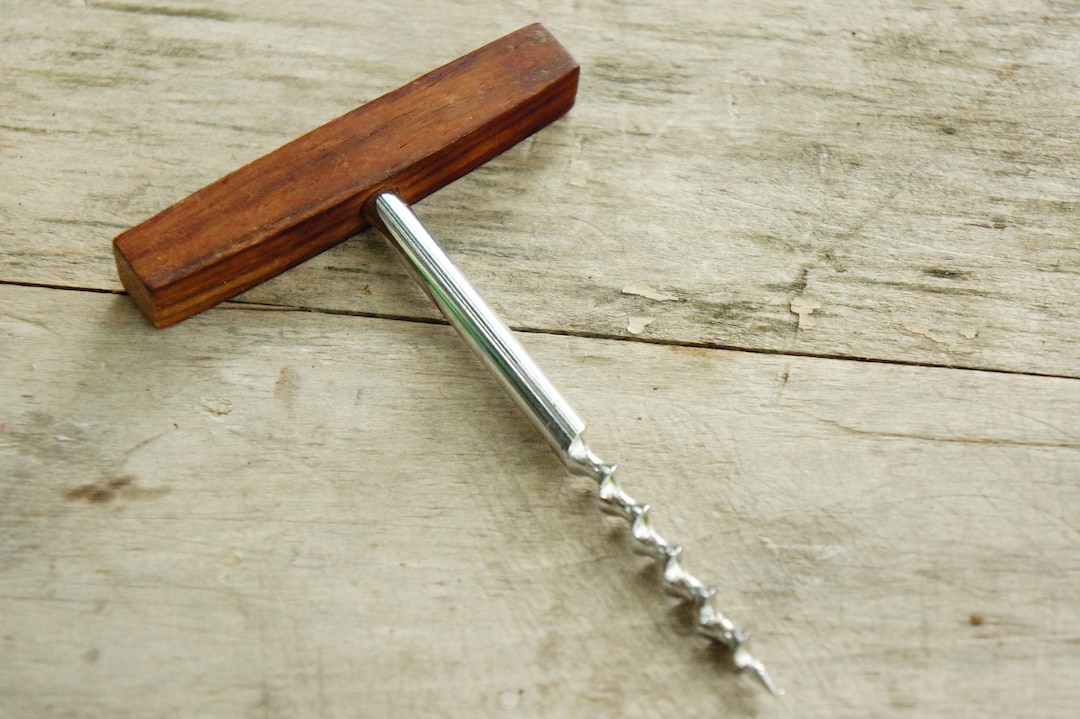 Vintage 60s Teak Wood Handle Corkscrew Retro Mid Century Danish Modern ...