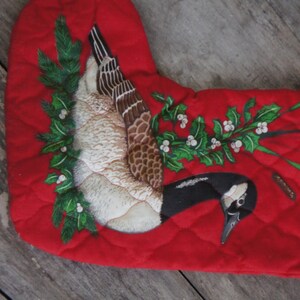 Vintage 80s Quilted Duck Print Christmas Stocking With - Etsy