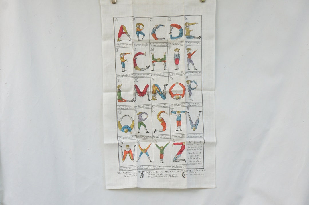 Vintage Alphabet Print Tea Towel By Carington Bowles St Pauls Etsy