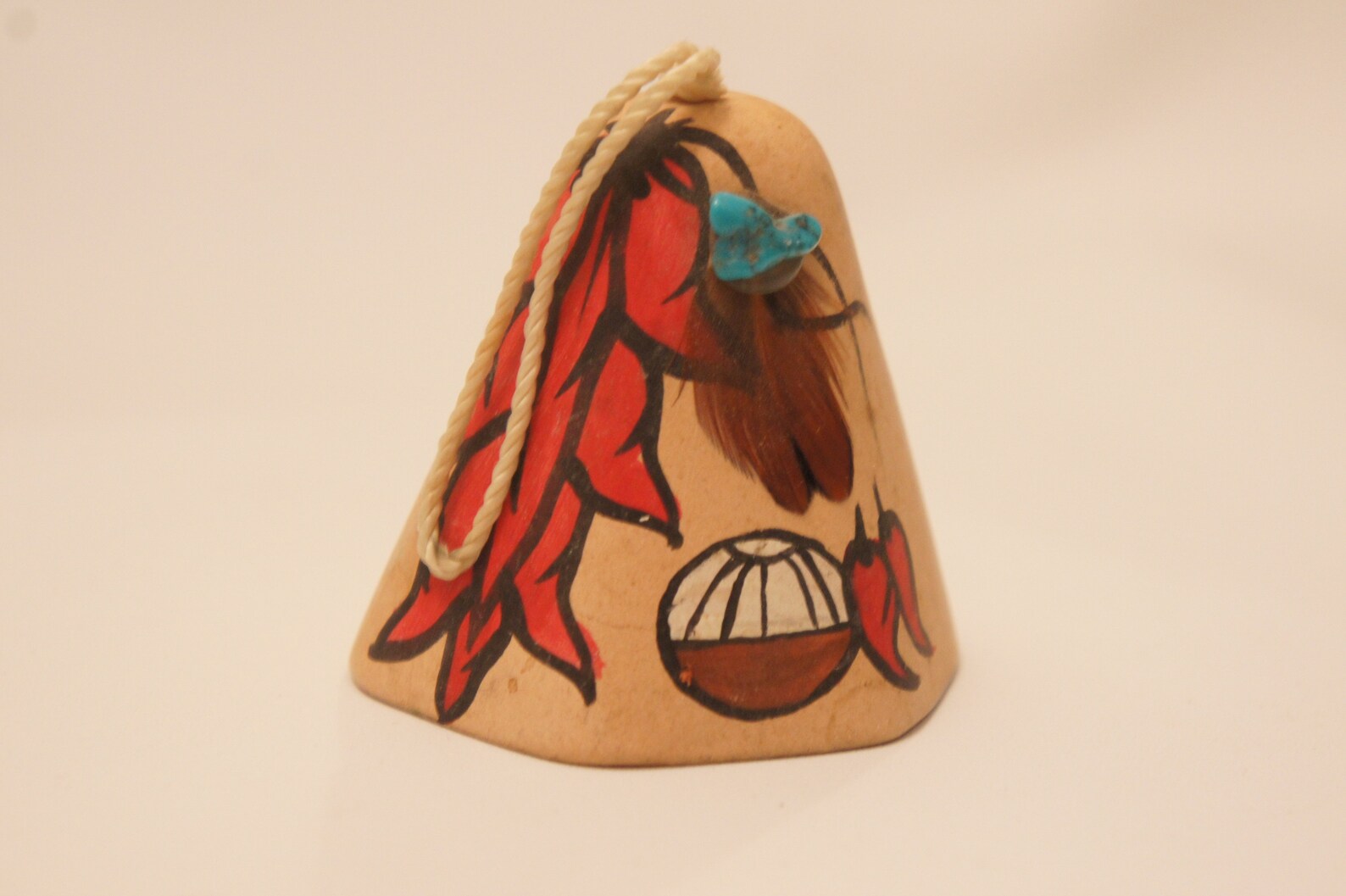 Vintage Native American Ceramic Bell With Turquoise | Etsy