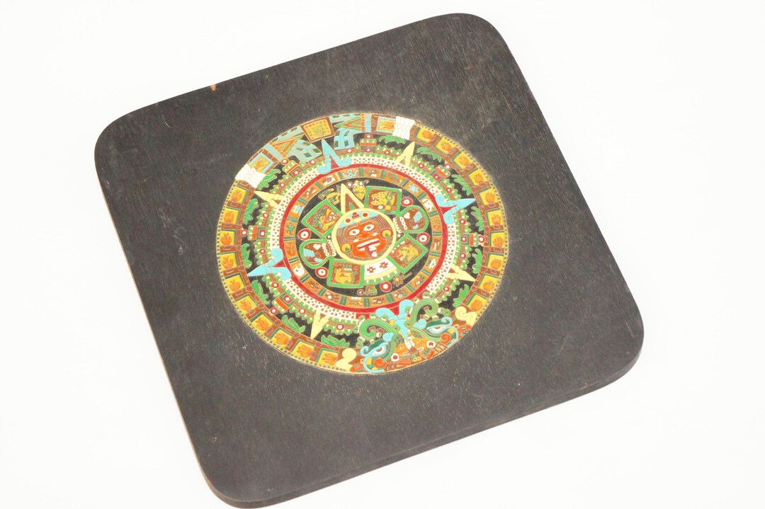 Vintage 70s Aztec Calendar Wall Plaque Wall Hanging Ethnic Bohemian ...