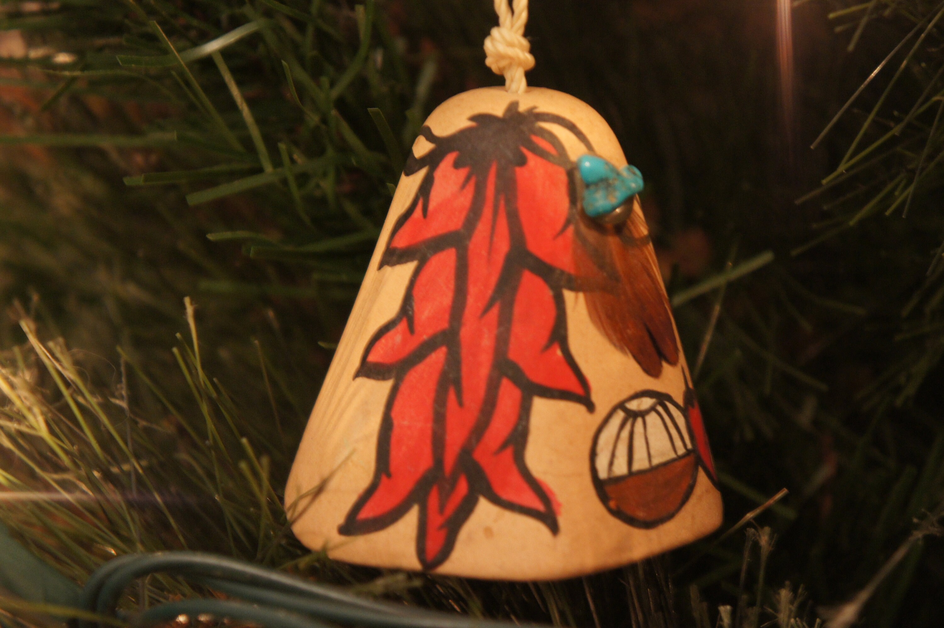 Vintage Native American Ceramic Bell With Turquoise | Etsy