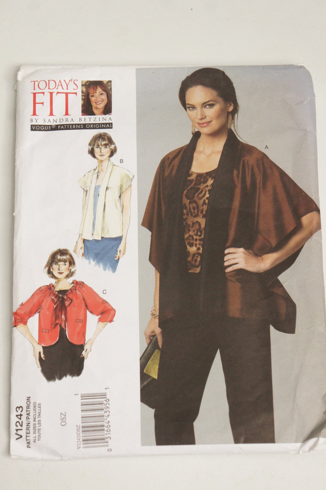 Vogue V1243 Sandra Betzina Vogue Patterns Original Jackets Sewing ...
