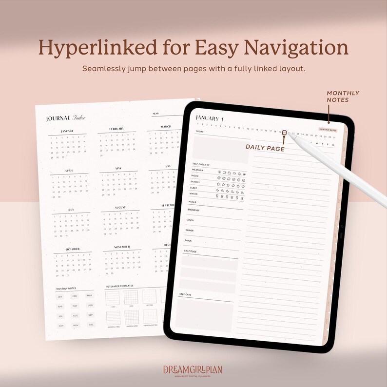Daily Digital Journal, Goodnotes Journal, Minimalist Journal ...
