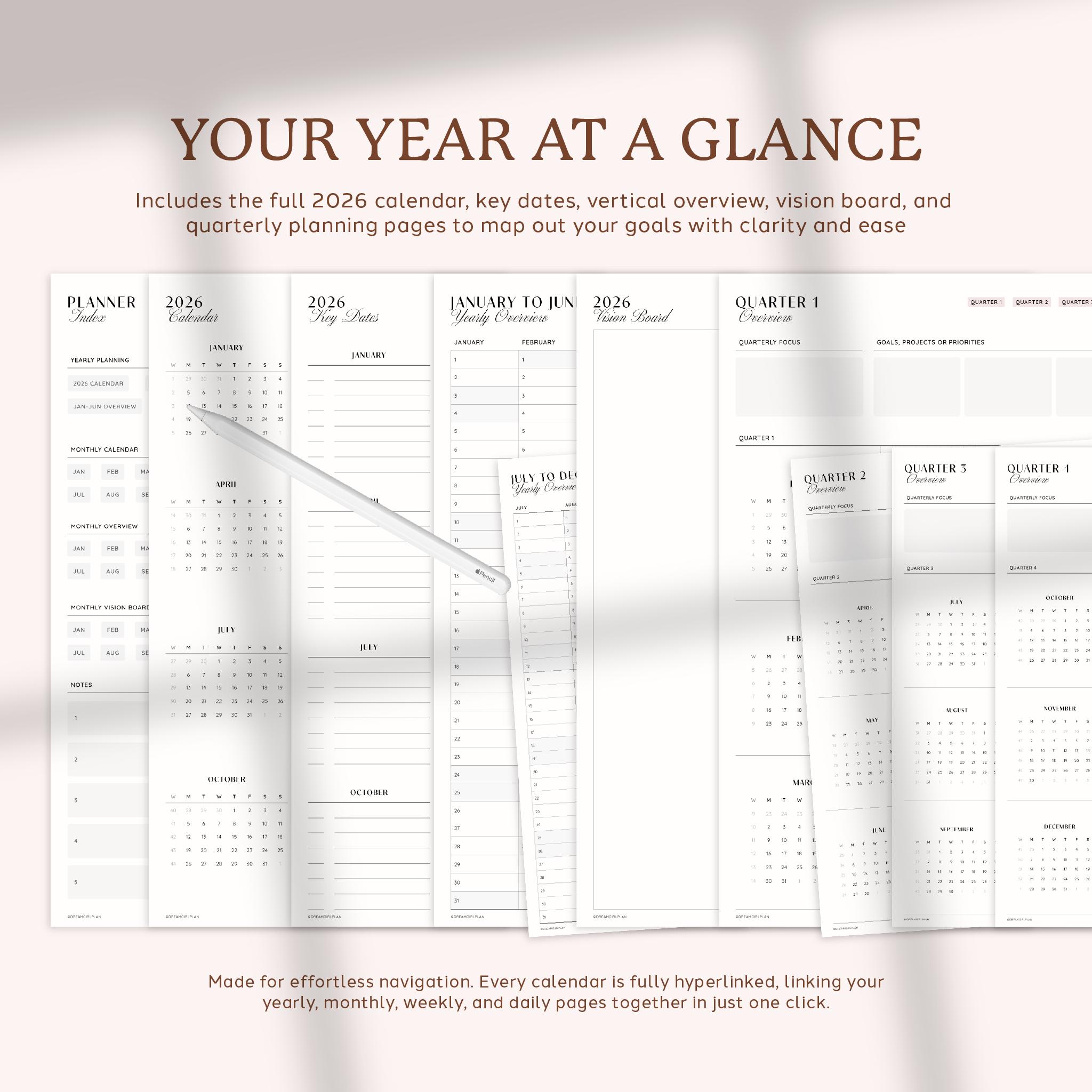 Simple Digital Planner 2026, Goodnotes Planner, Portrait Planner ...