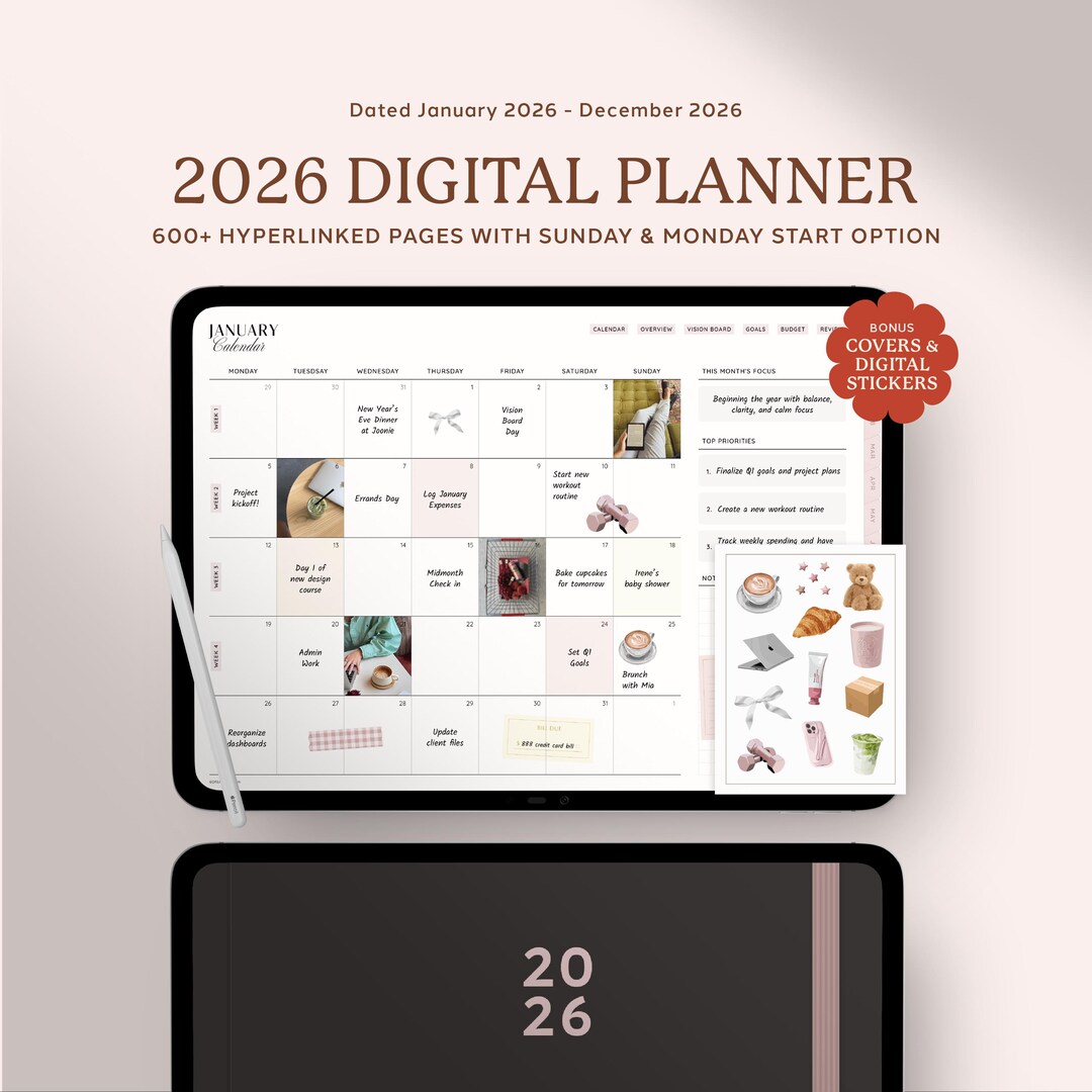 Simple Digital Planner 2026, Goodnotes Planner for Ipad, Landscape ...