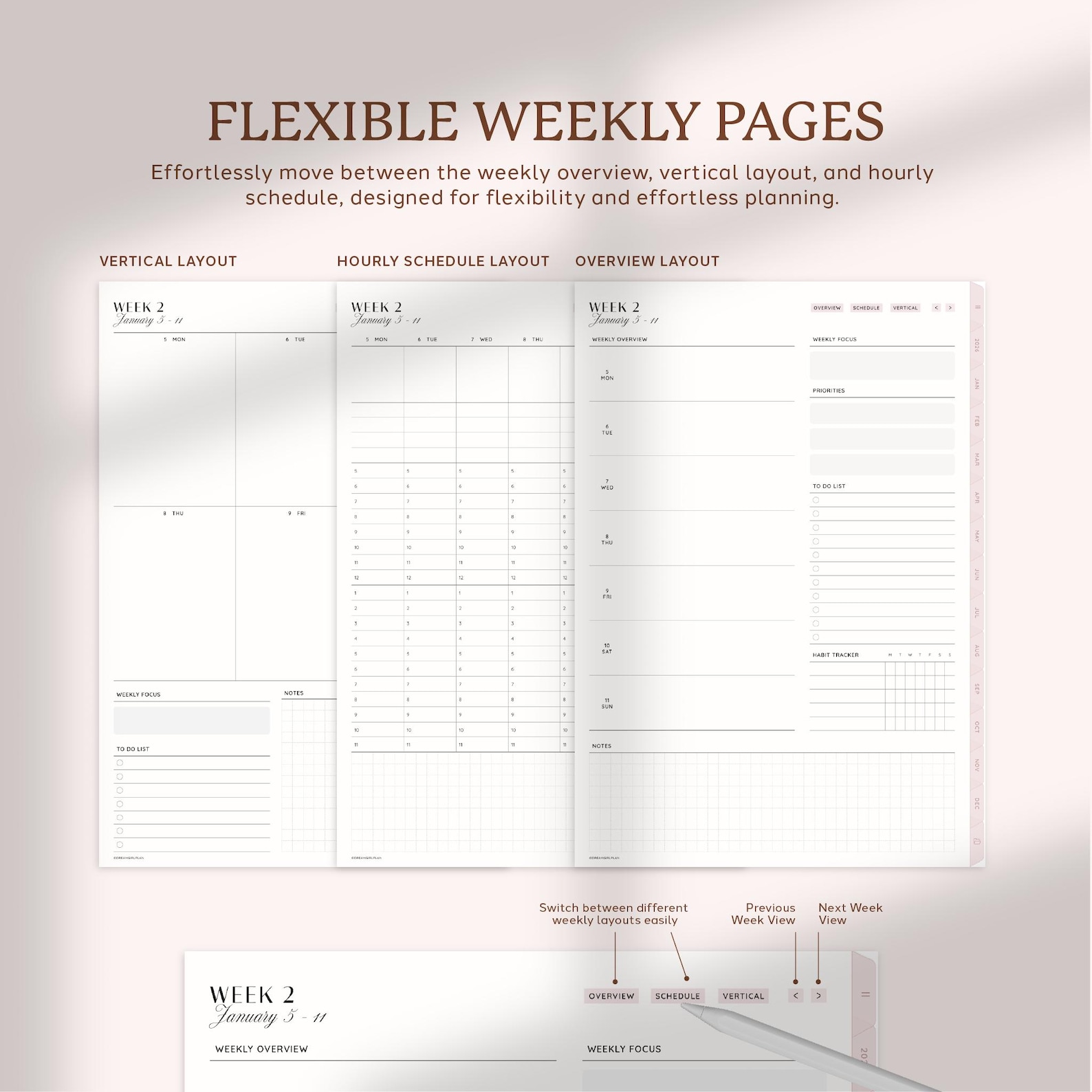 Simple Digital Planner 2026, Goodnotes Planner, Portrait Planner ...