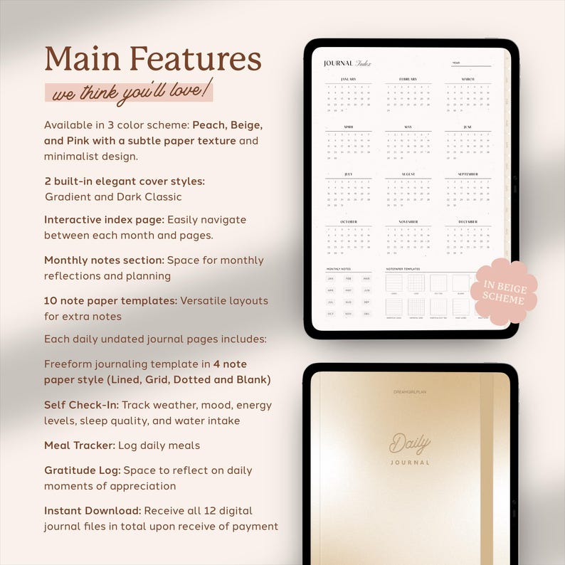 Daily Digital Journal, Goodnotes Journal, Minimalist Journal ...