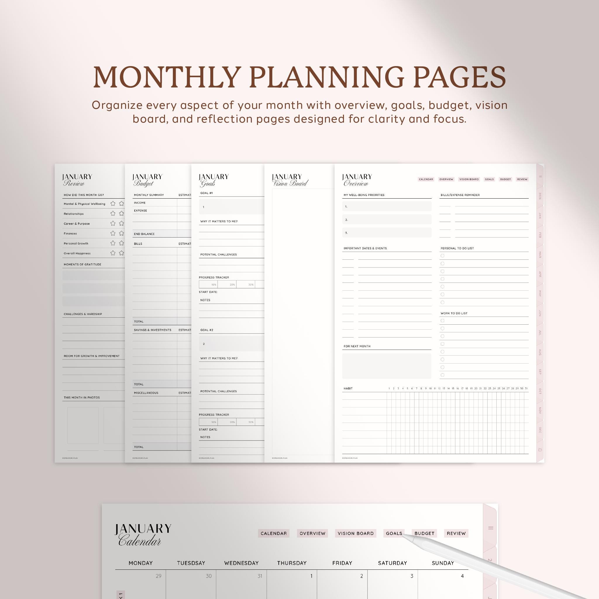 Simple Digital Planner 2026, Goodnotes Planner, Portrait Planner ...