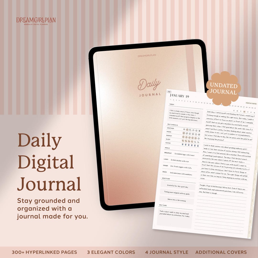 Daily Digital Journal, Goodnotes Journal, Minimalist Journal ...