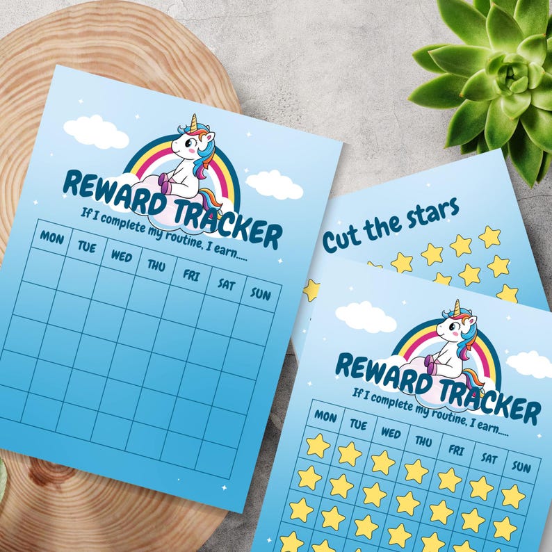 Editable Unicorn Routine Chart for Kids | Toddler Morning and Evening ...