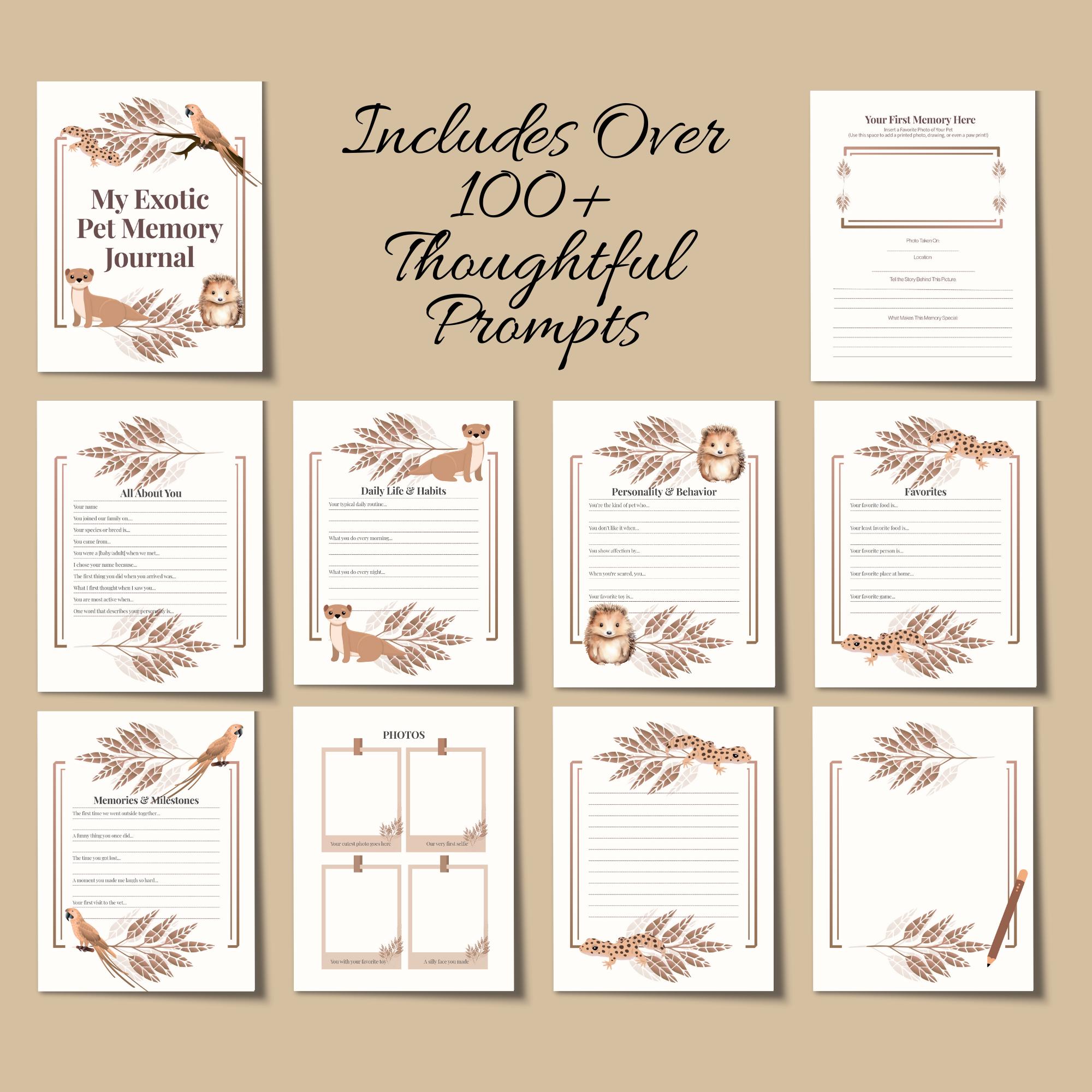 Exotic Pet Memory Journal: Printable Keepsake Book (PDF) - Etsy