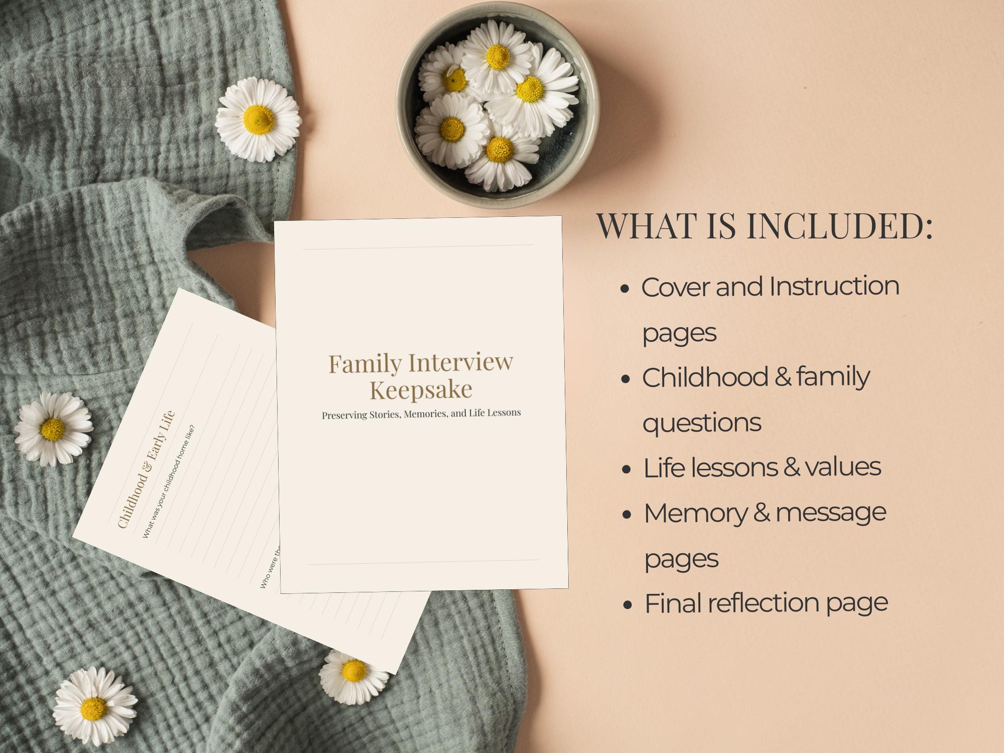 Family Interview Keepsake | Printable Memory Book | Meaningful Gift ...