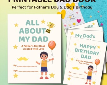 Printable Father’s Day Mini Booklet for Kids – Fill-in-the-blank Gift ...