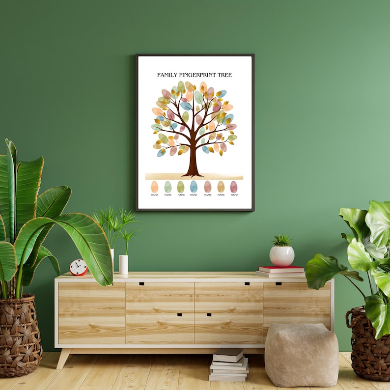 Personalized Family Fingerprint Tree Guestbook: DIY Keepsake (digital ...