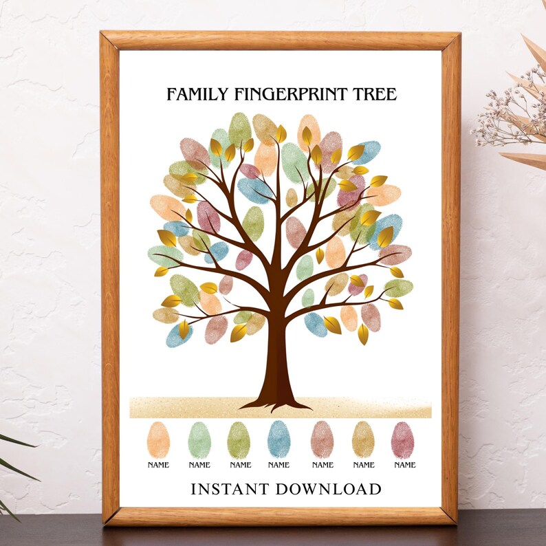 Personalized Family Fingerprint Tree | DIY Family Keepsake | Family ...